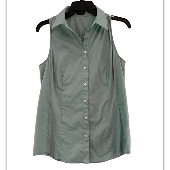 Ann Taylor | Tops | Ann Taylor Teal Turquoise Beach Sleeveless Button ...